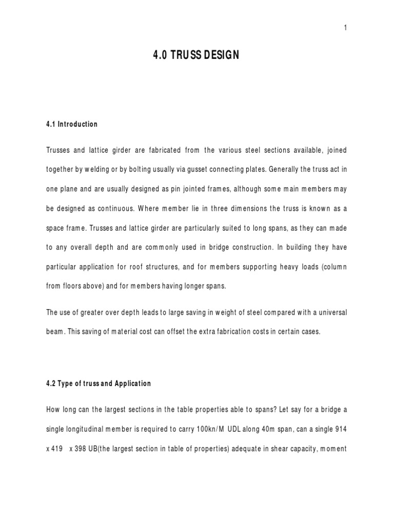 Truss Design | PDF | Truss | Civil Engineering