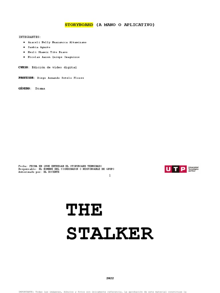 Storyboard Drama: The Stalker | PDF