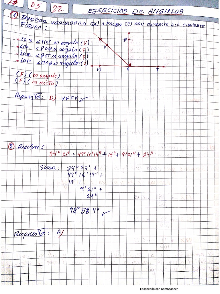 EJERCICIOS #10 de ANGULOS | PDF