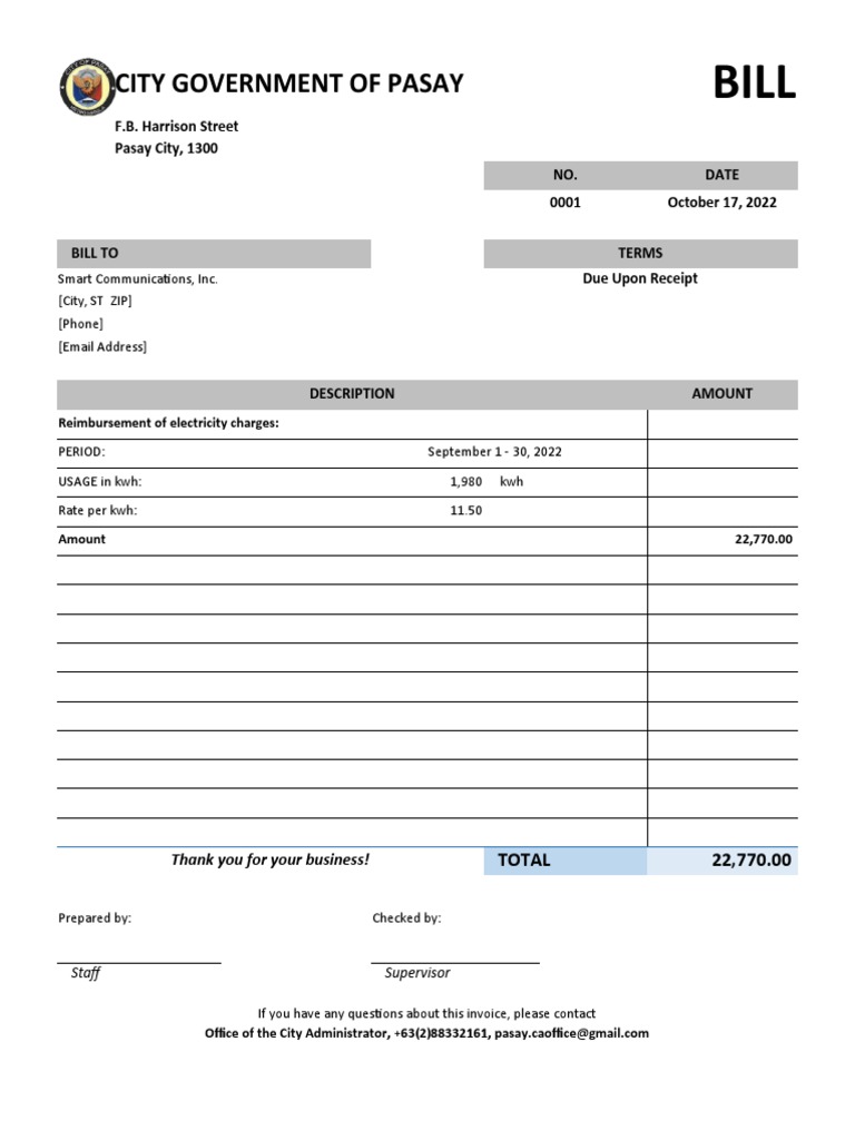 Billing Template | PDF | Receipt | Invoice