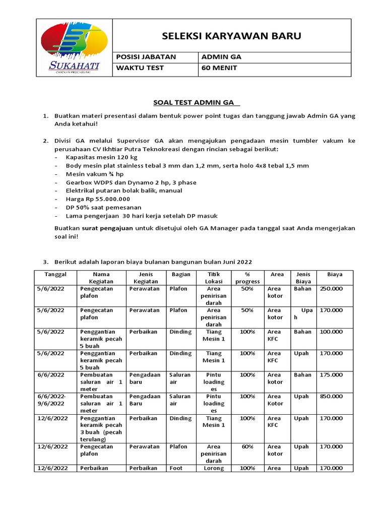Soal Test Admin Ga | PDF Soal Test Admin Ga | PDF