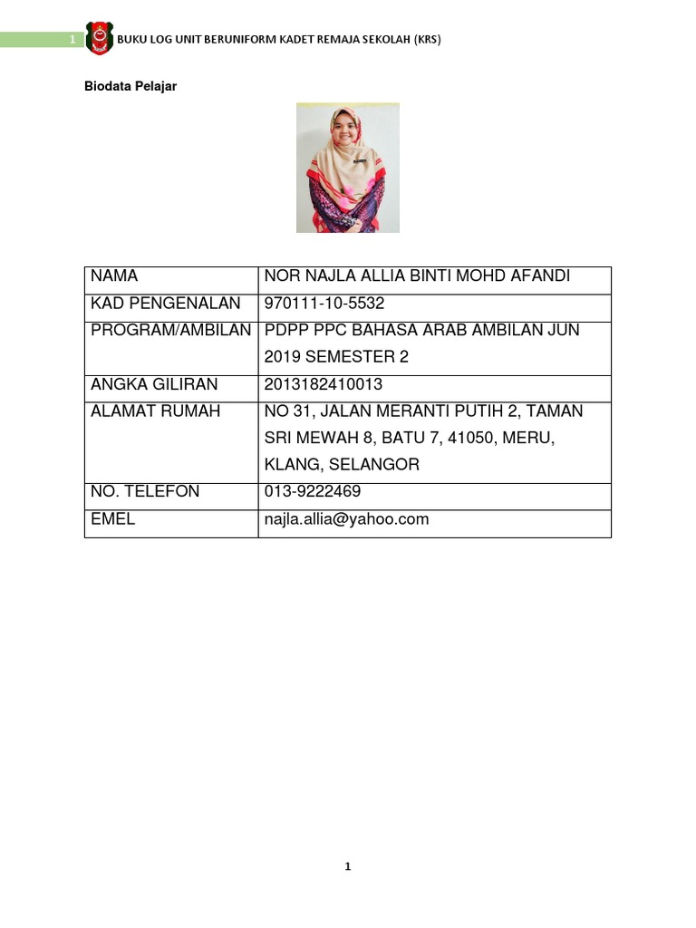 Buku Log Krs - Najla Allia | PDF