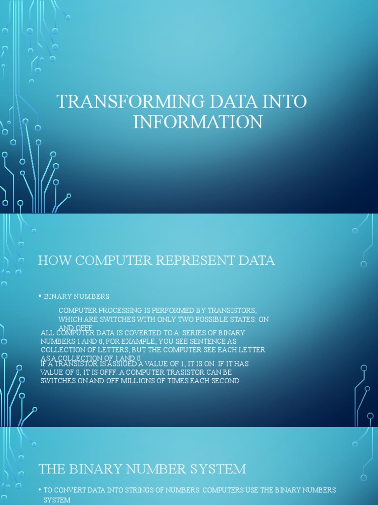 Transforming Data Into Information | PDF | Random Access Memory | Central Processing Unit