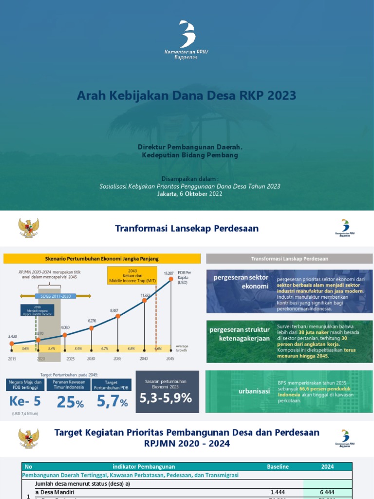 ARAH KEBIJAKAN DANA DESA RKP 2023 | PDF
