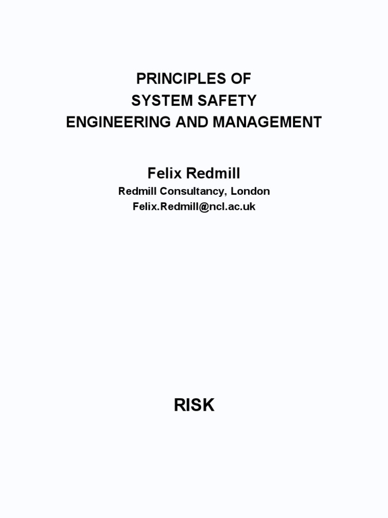 Ok Principles-of-System-Safety-Engineering-and-Management | PDF | Risk ...