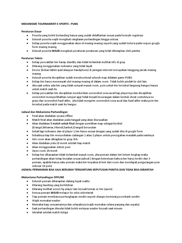 Mekanisme E-Sports PUBG-1 | PDF