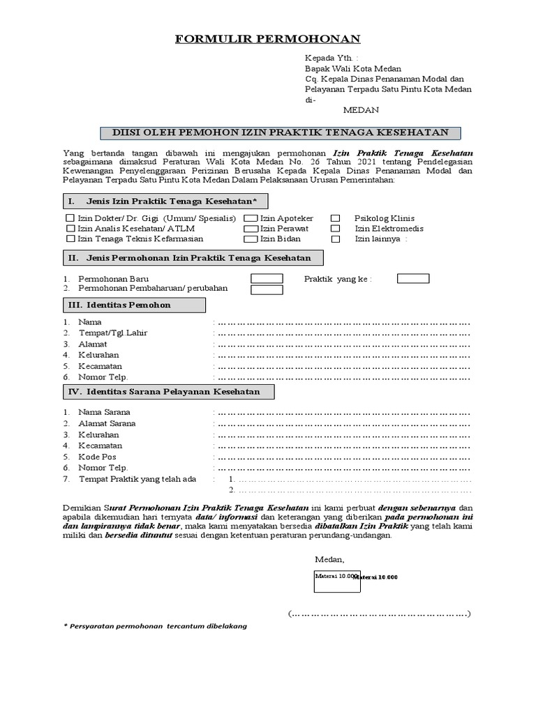 Form. Permohonan Sip (New) | PDF