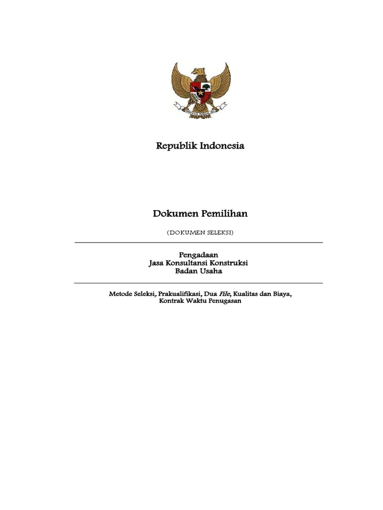 MDP Seleksi STUDI PENYUSUNAN DOKUMEN PERENCANAAN TERINTEGRASI (FS, RIP ...