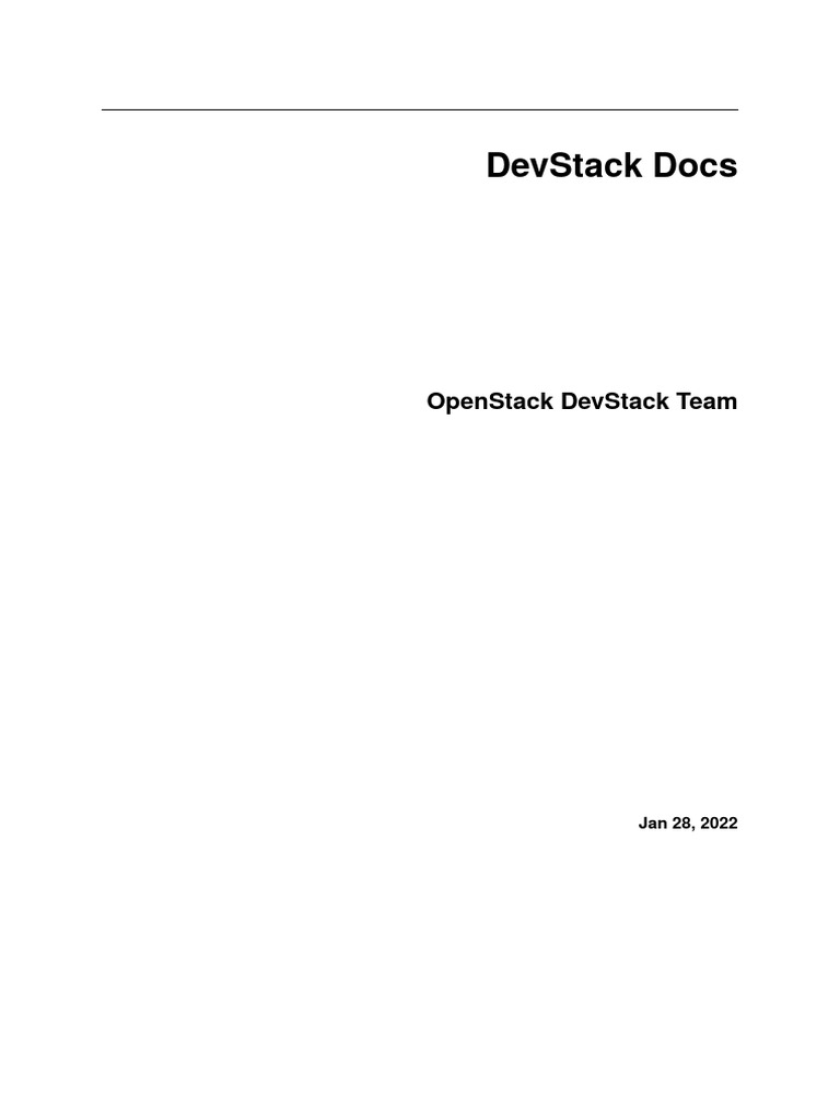 A Comprehensive Guide To Quickly Setting Up Openstack With Devstack Pdf Open Stack I Pv6