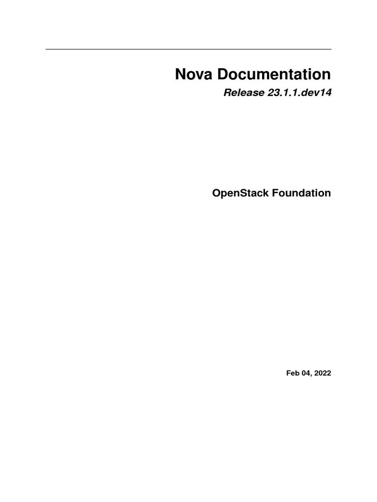 Nova | Download Free PDF | Open Stack | Cloud Computing