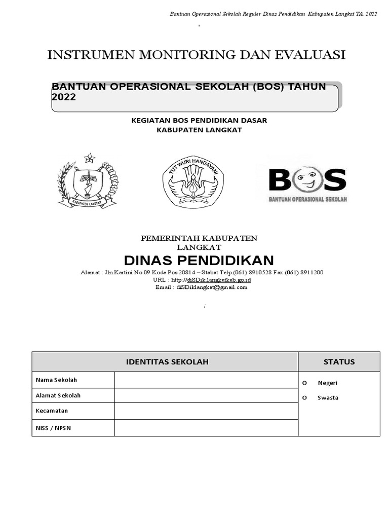 Instrumen Monitoring Dan Evaluasi | PDF