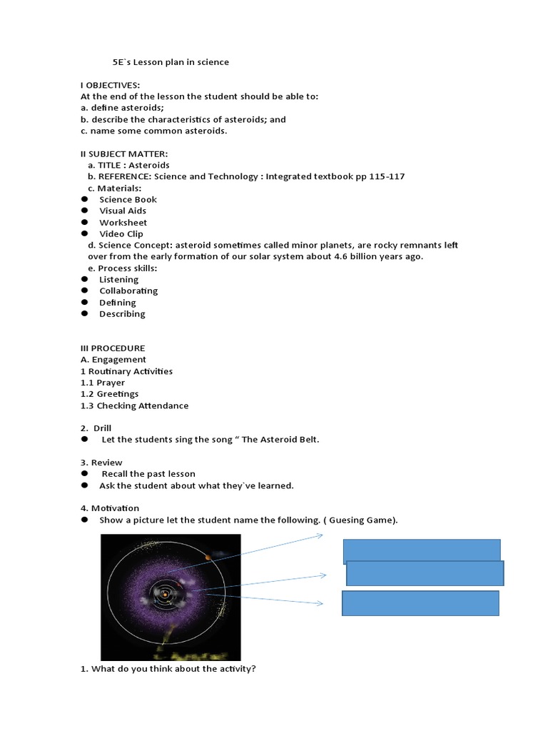 Asteroid Lesson Plan for Students | PDF | Asteroid | Solar System