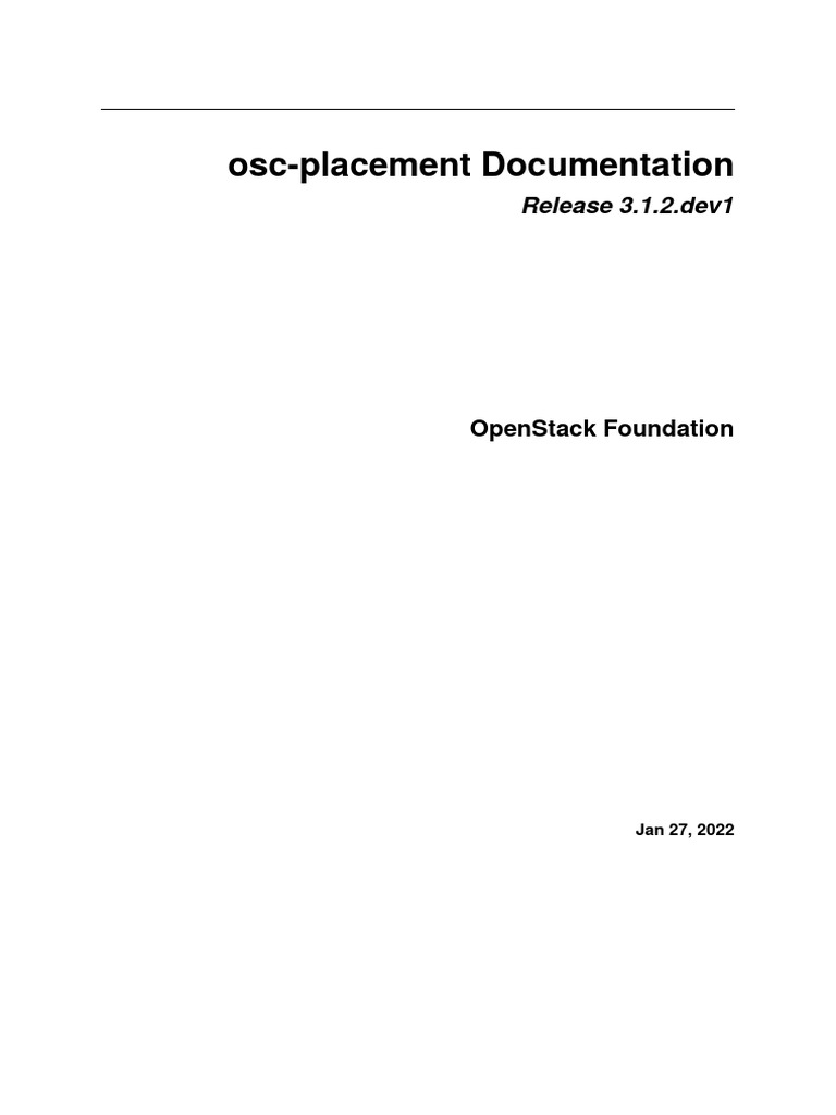 Osc Placement | PDF | Open Stack | Command Line Interface
