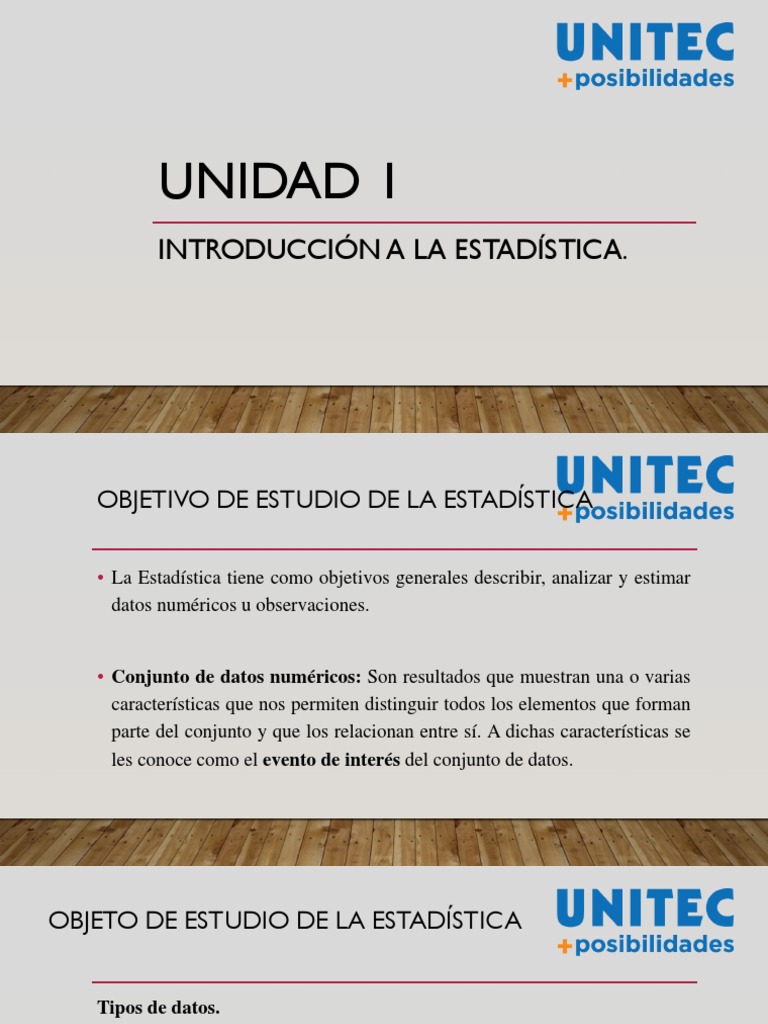 UNIDAD 1 INTRODUCCIÓN A LA ESTADÍSTICA Unitec | PDF | Estadísticas | Muestreo (Estadísticas)