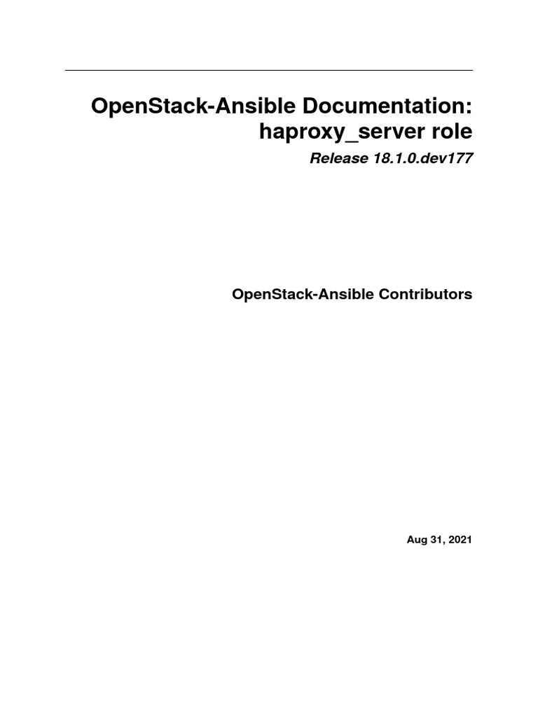 Openstack Ansible Haproxy - Server | PDF | Public Key Certificate ...