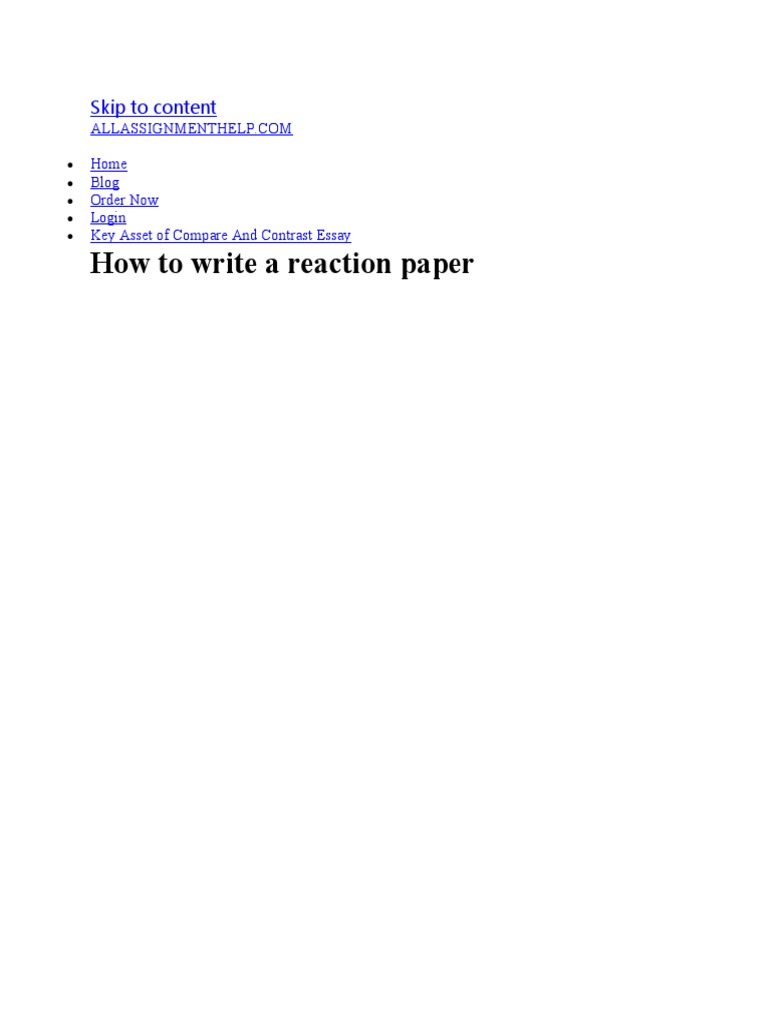How to Write a Reaction Paper | PDF | Essays | Thought