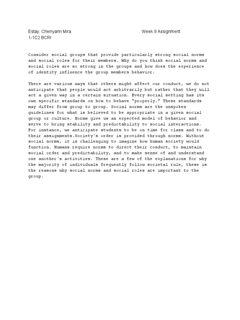 GE1 Week 9 Assignment | PDF