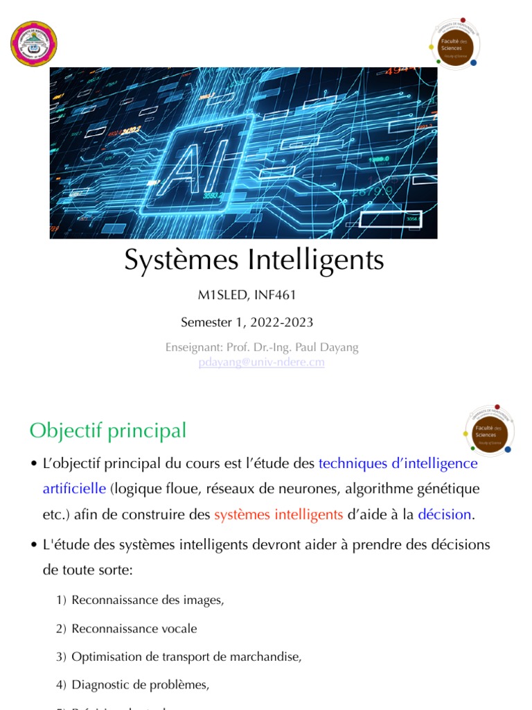 Chap0 Intro SystemesIntelligents | PDF | Intelligence artificielle | Intelligence (IA) et sémantique
