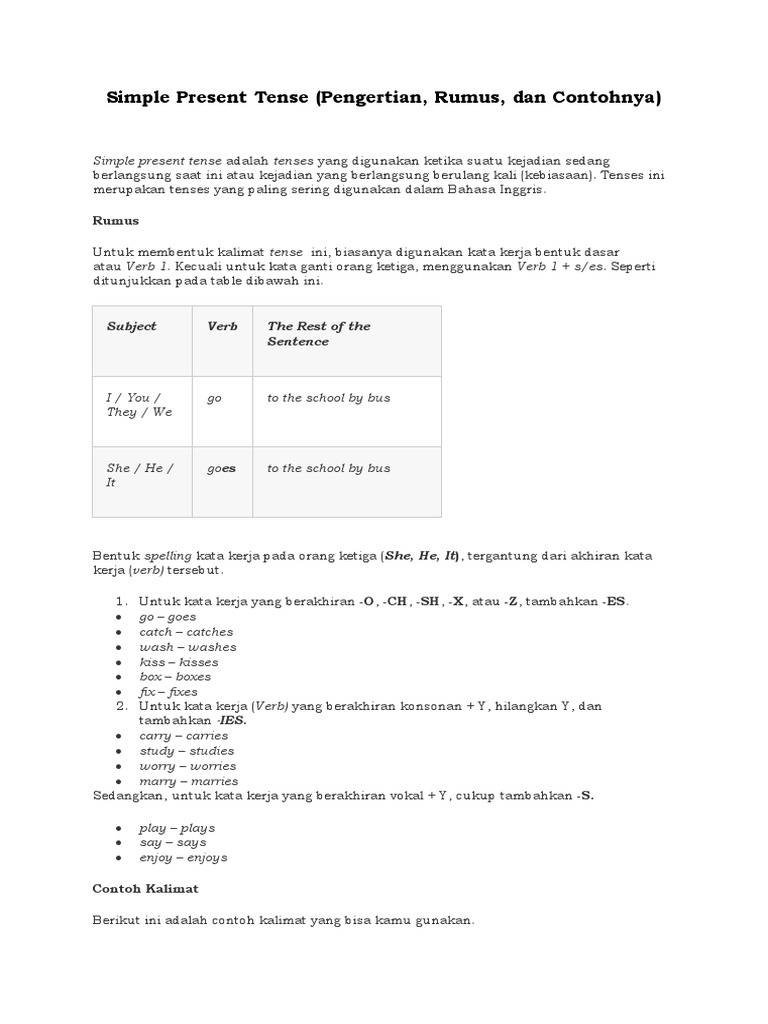 Simple Present Tense | PDF
