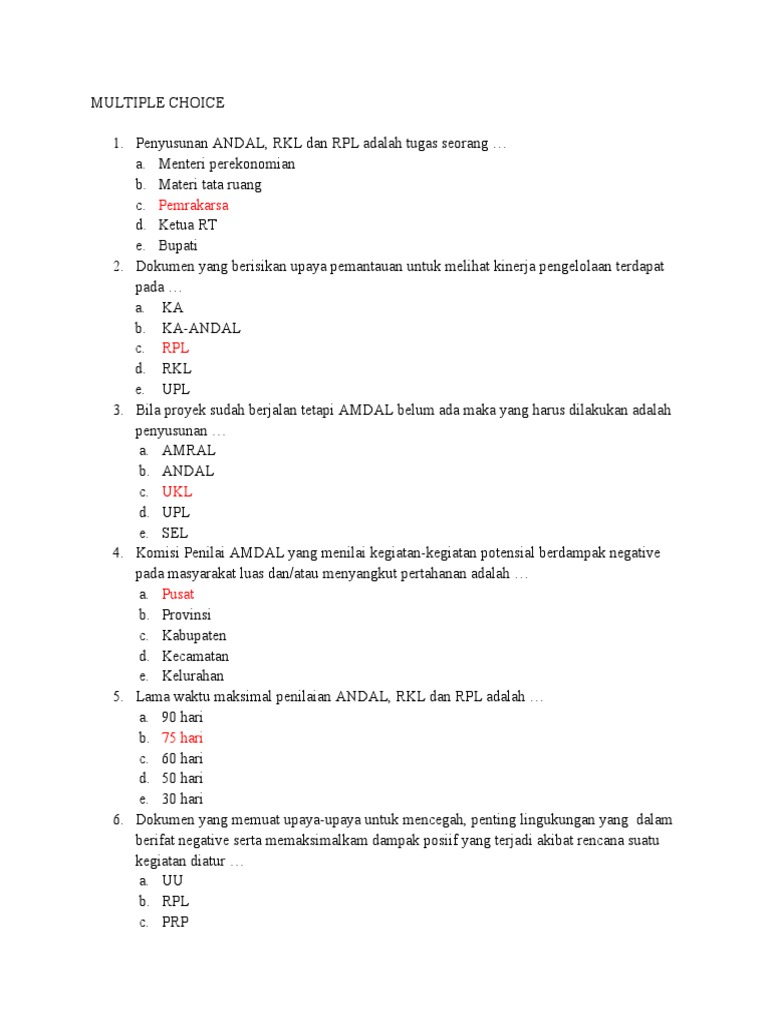 Soal PG Amdal | PDF