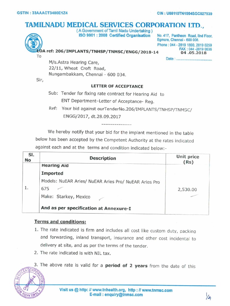 Tnmsc Agreement | PDF