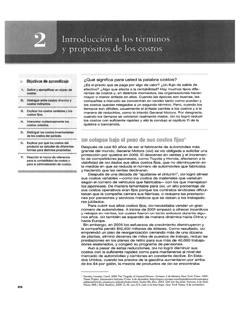 HORNGREN-Introduccion A Los Terminos y Propositos de Costos | PDF