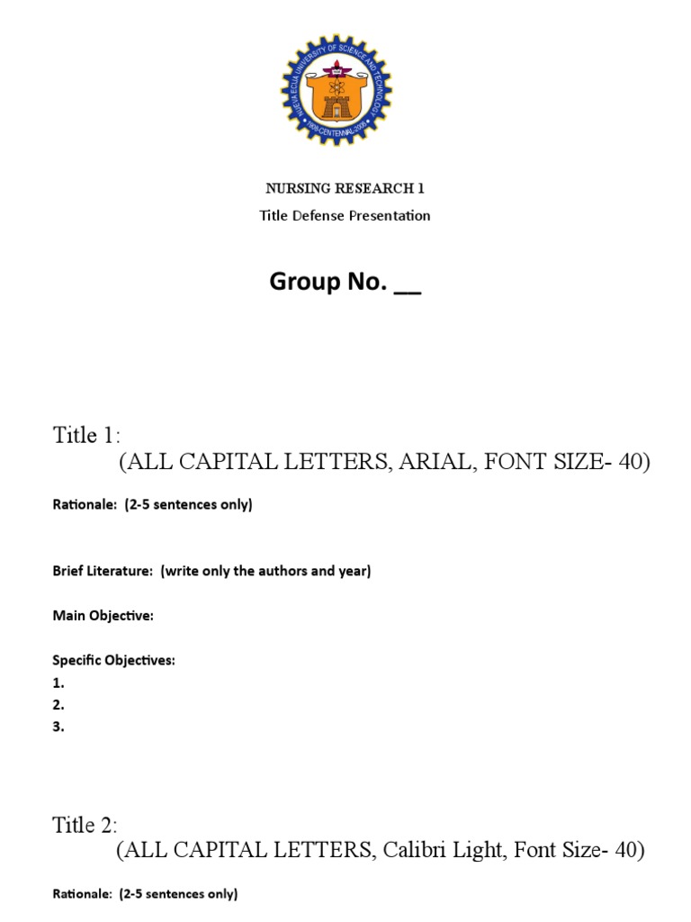 Nursing Research 1 Title Defense Presentation Template | PDF