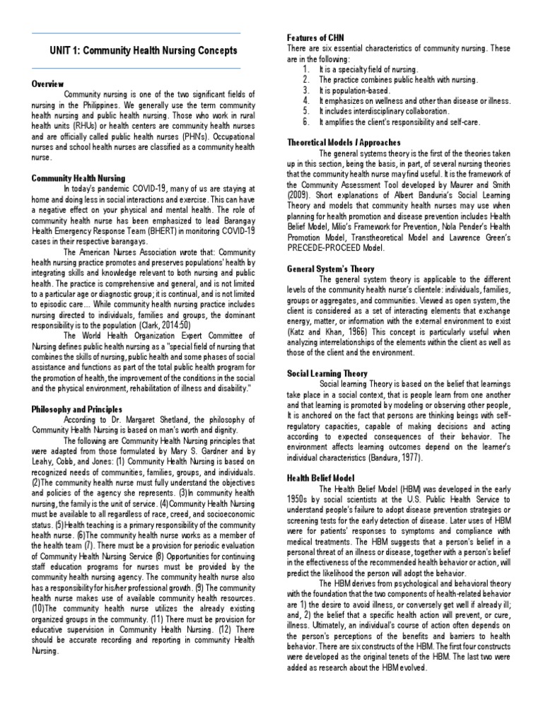 CHN Reviewer Midterm Topics | PDF | Nursing | Occupational Safety And Health