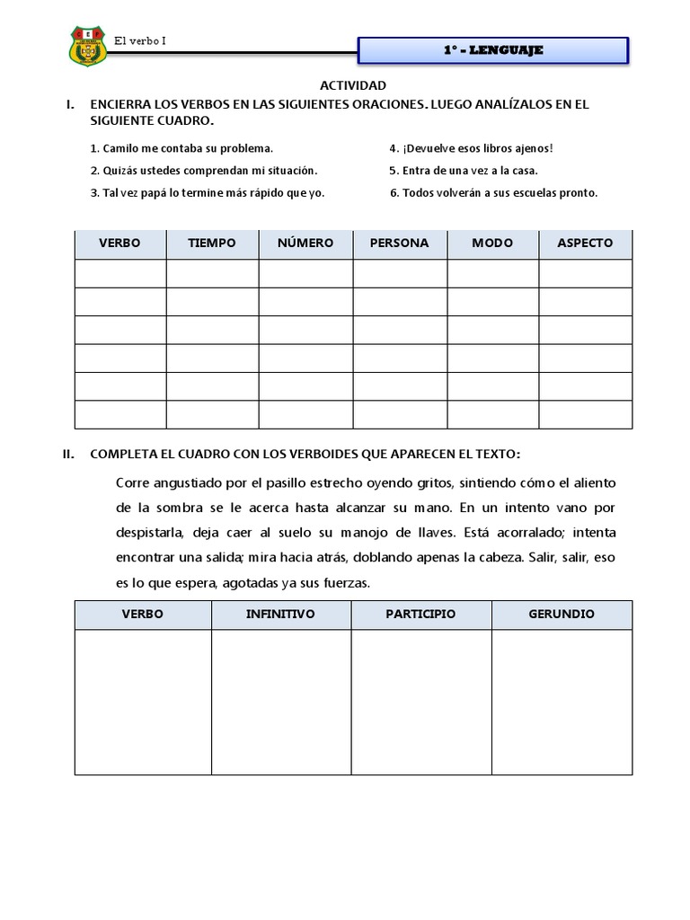 Actividad - 1 - El Verbo | PDF