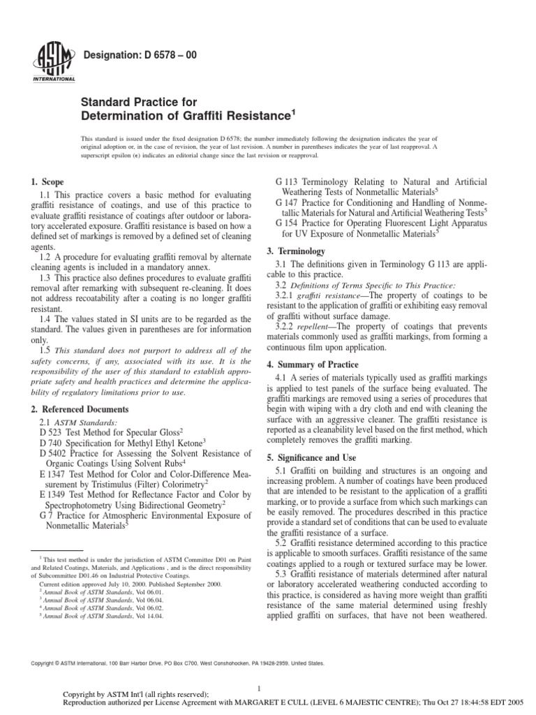 Astm D6578 00 | PDF | Ultraviolet | Paint