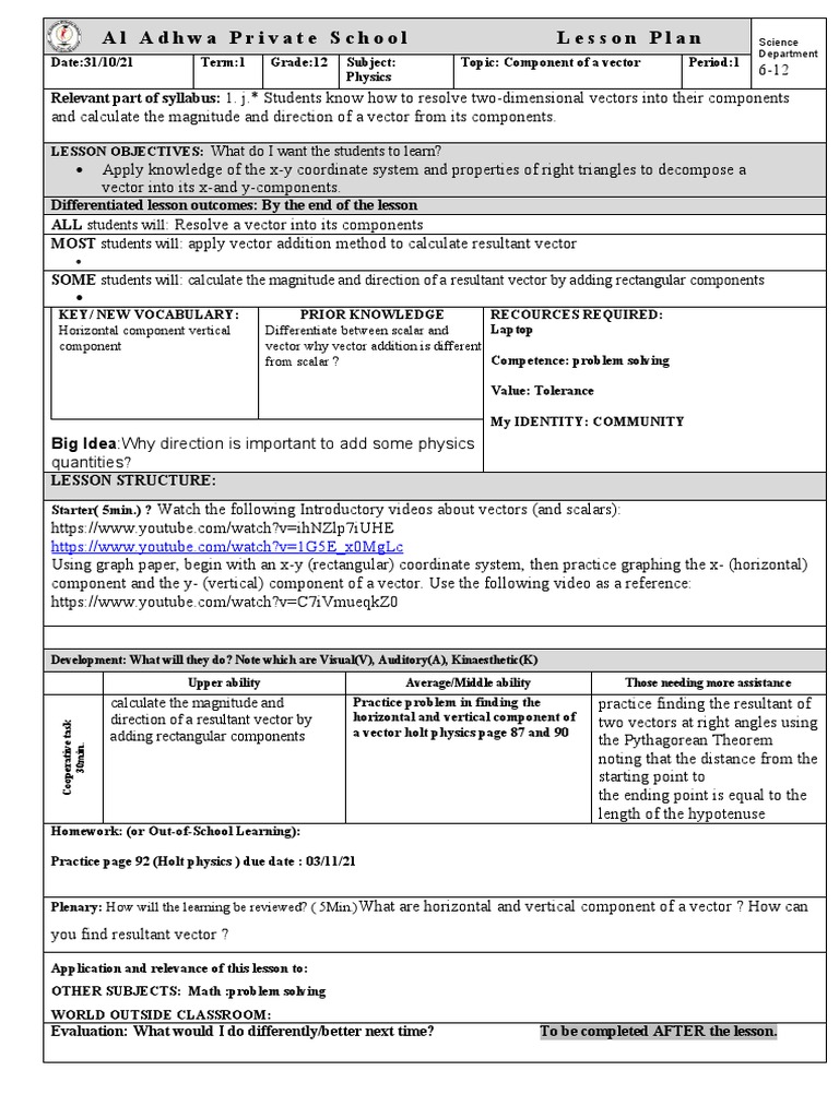12 Component of A Vector | PDF | Euclidean Vector | Linear Algebra