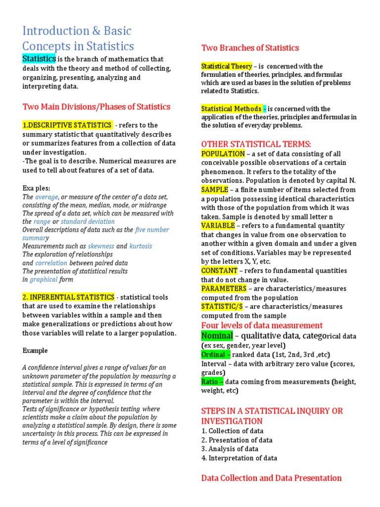 Statistics | PDF | Sampling (Statistics) | Statistics