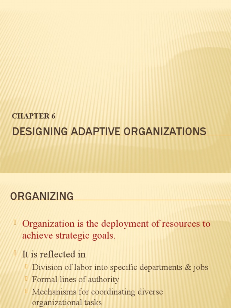 Designing Adaptive Organizations Chapter 6 Summary | PDF ...