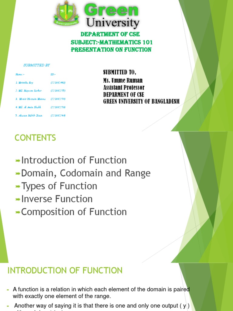 Math 101 Presentation Others | PDF | Function (Mathematics) | Analysis