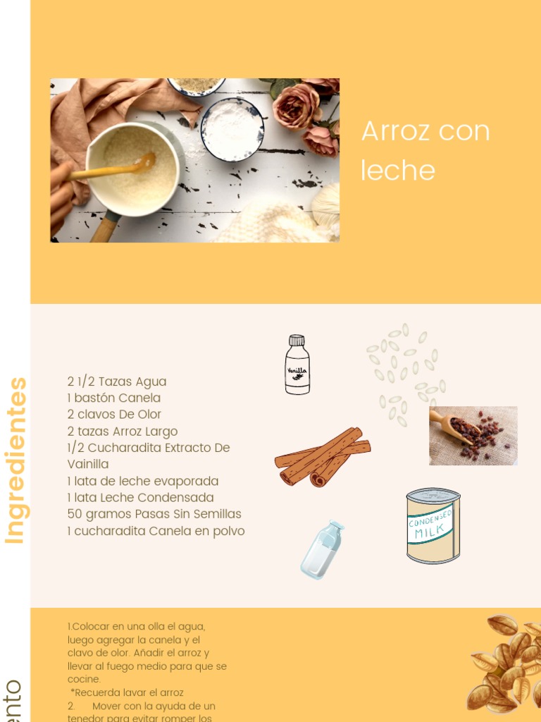 Arroz Con Leche | PDF | Alimentos | Cocina