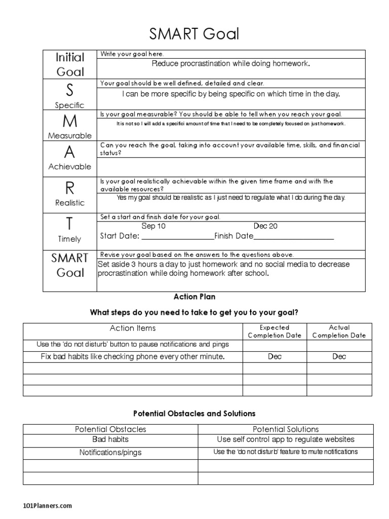 #3 SMART-Goals-Worksheet-with-action-plan-1 (1) | PDF | Goal ...