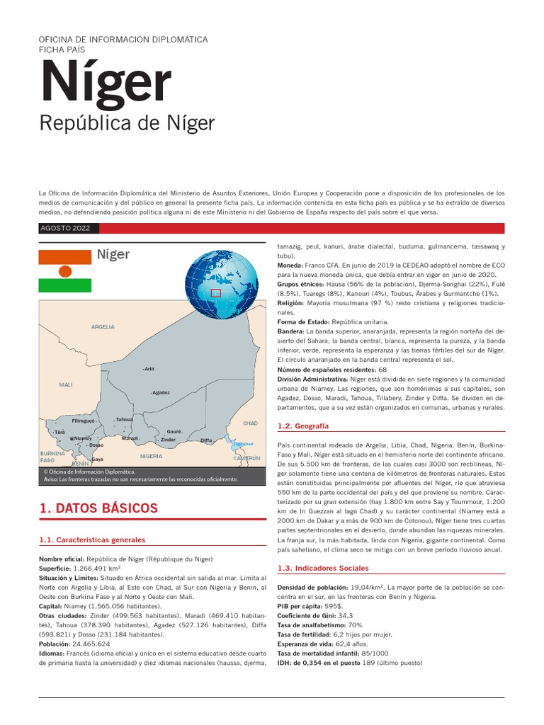 Niger - Ficha Pais | PDF | Economias | Gobierno