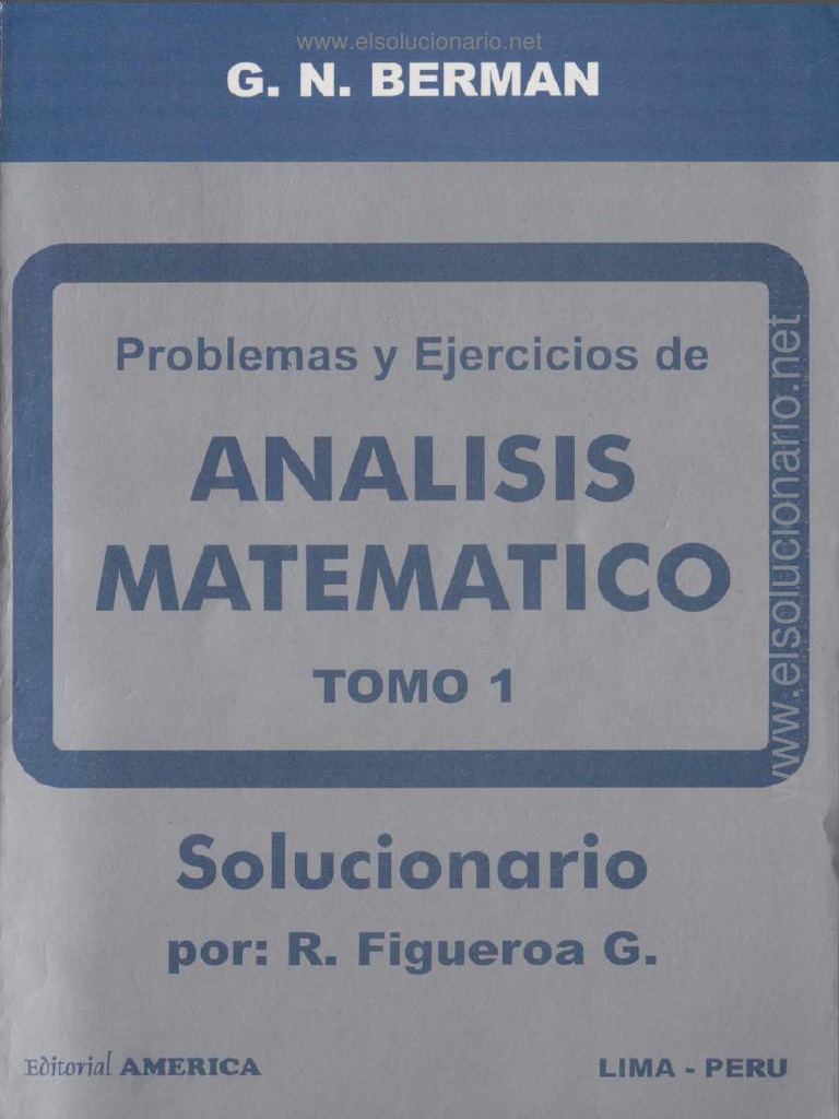 Solucionario Tomo I. Análisis Matemático, (Cálculo Diferencial) - G. N ...