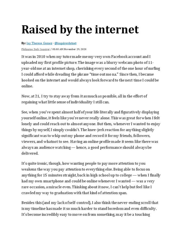 Raised by The Internet | PDF | Internet