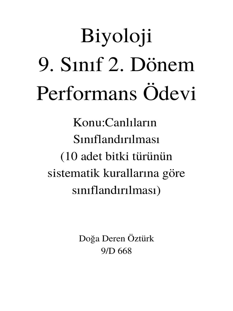 Biyoloji Performans | PDF