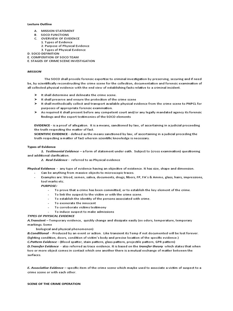 SOCO MANUSCRIPT | PDF | Crime Scene | Forensic Science