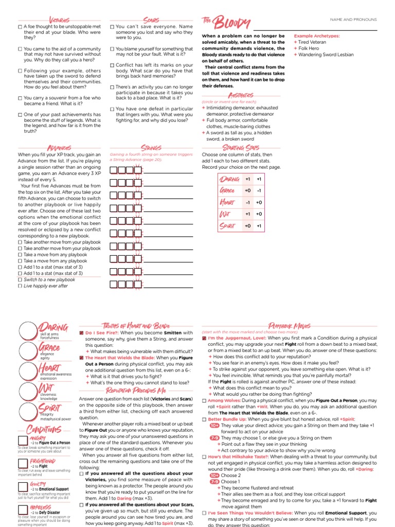 Thirsty Sword Lesbians ALL Playbooks No Art Formfillable | PDF | Experience | Jealousy