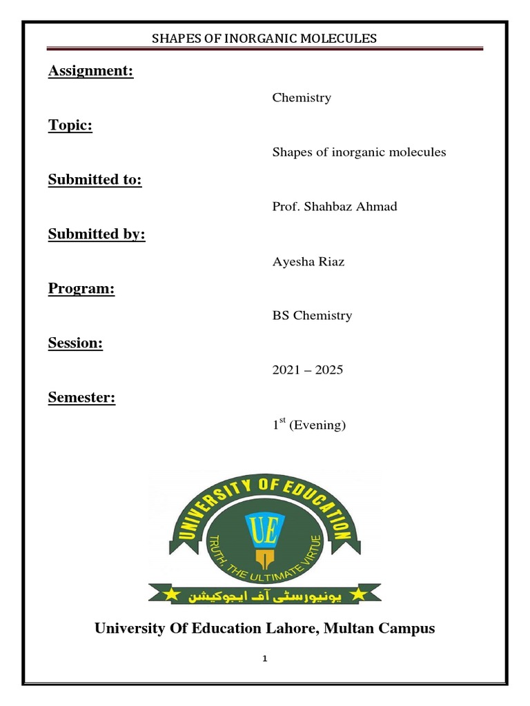 Shapes of Inorganic Molecules | PDF | Chemical Bond | Covalent Bond