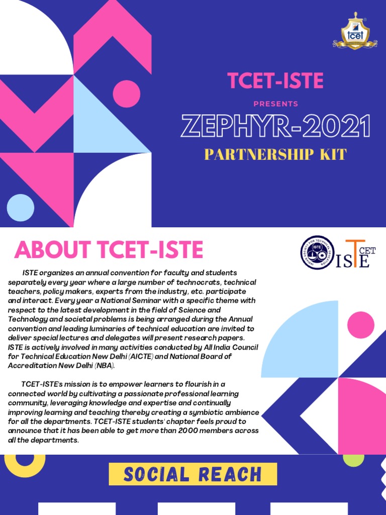 TCET-ISTE Presents Zephyr-2021 Partnership Kit | PDF | Expert ...