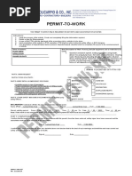 Cold Work Permit - Typical Format | PDF | Personal Protective Equipment | Chemistry
