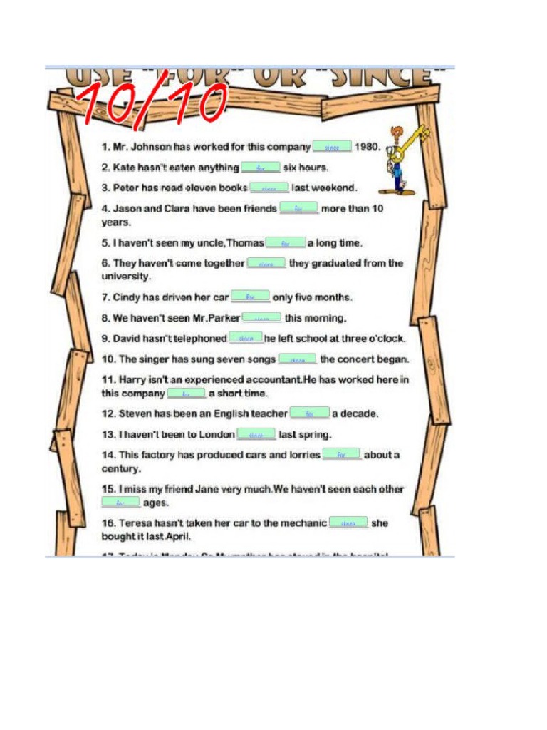 Homework - For Vs Since | PDF