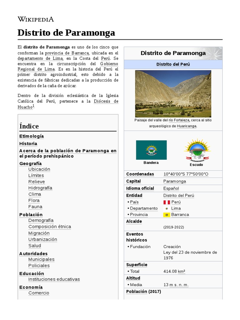 Distrito de Paramonga | PDF