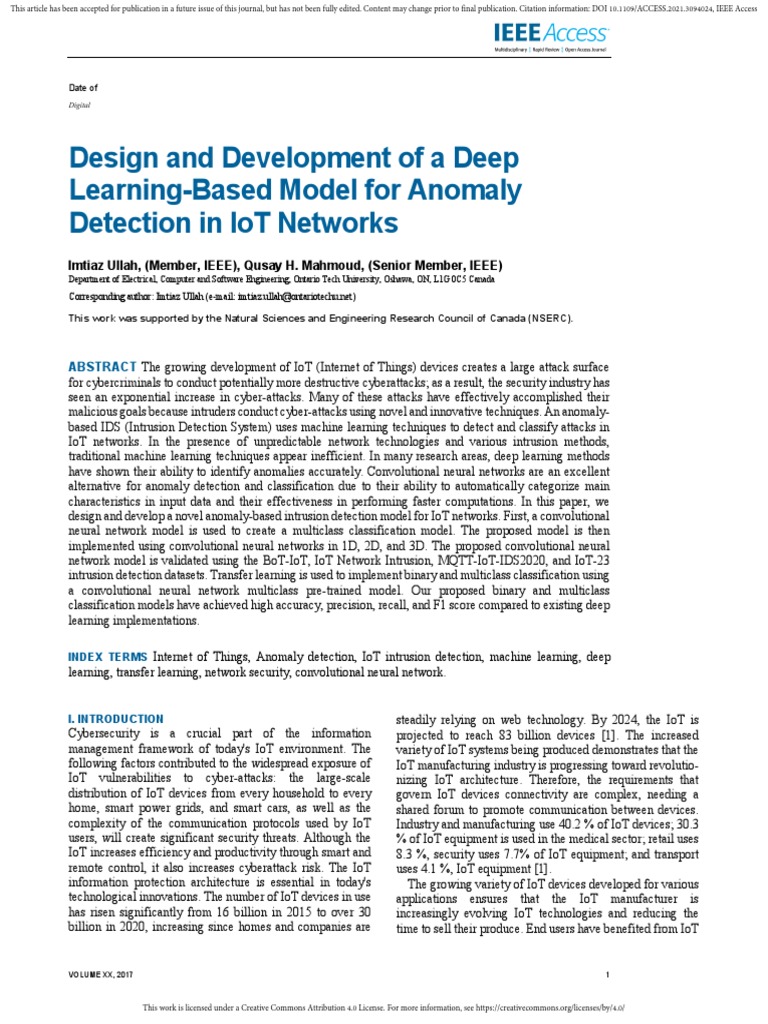 A Deep Learning Based Framework For Cyberattack Detection in IoT Networks | PDF | Internet Of ...