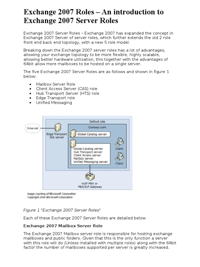 Exchange 2007 Roles | PDF | Microsoft Exchange Server | Email