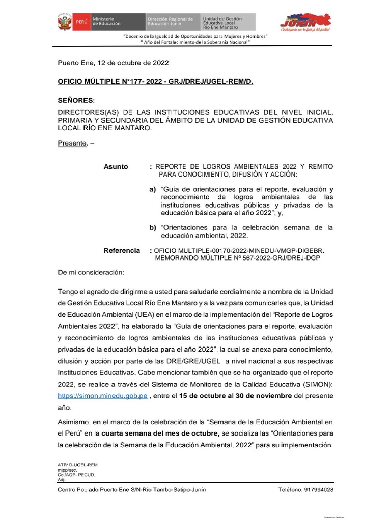 Oficio Múltiple #177-2022-D-Consolidado | PDF